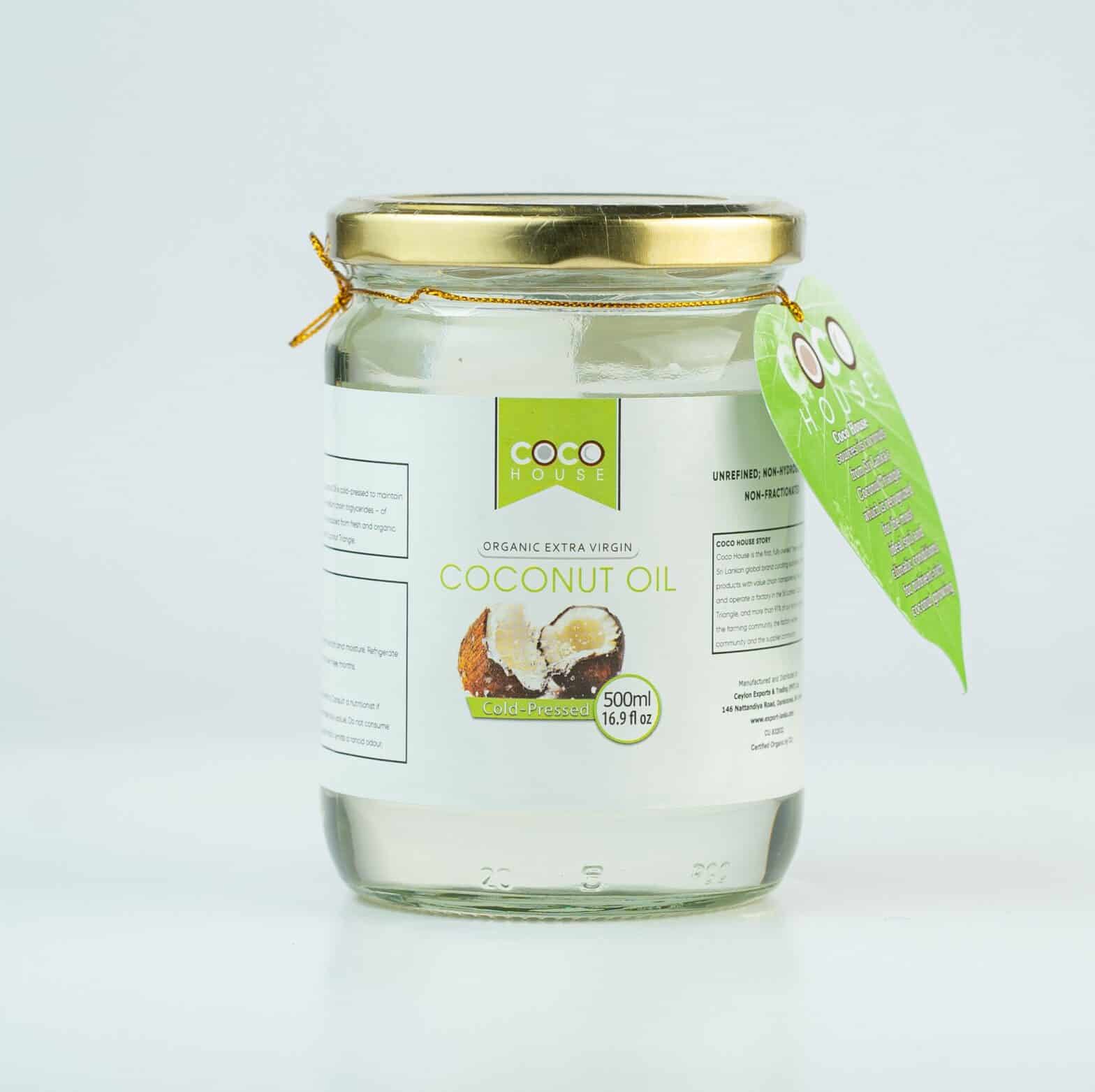 Coco House Organic Extra Virgin Coconut Oil Glass Jar - Ceylon Export ...